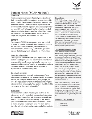 Fillable Online Patient Notes (SOAP Method) Fax Email Print - pdfFiller