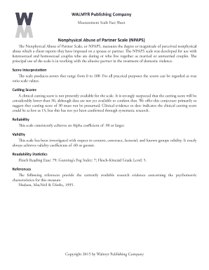Fillable Online Nonphysical Abuse of Partner Scale (NPAPS) Fax Email ...