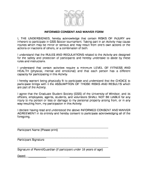 INED CONSENT AND WAIVER Doc Template | pdfFiller