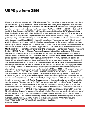 Usps Form 2856 - Fill Online, Printable, Fillable, Blank | pdfFiller