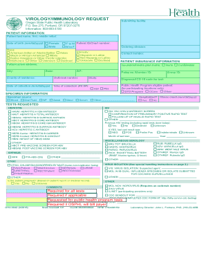Fillable Online VIROLOGY/IMMUNOLOGY REQUEST Fax Email Print - pdfFiller