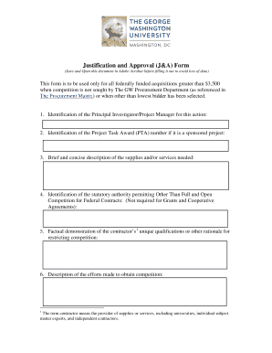 Fillable Online Justification and Approval (J&A) Form Fax Email Print ...
