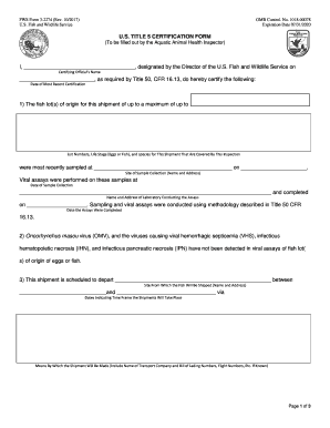 Fillable Online FWS Form 3-2274 (Rev Fax Email Print - pdfFiller