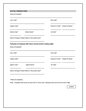 Fillable Online MUTUAL TRANSFER FORM Fax Email Print - pdfFiller