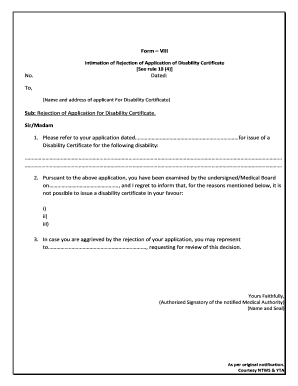 Rejection Certificate - Fill Online, Printable, Fillable, Blank | pdfFiller