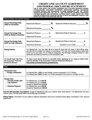 Fillable Online CREDIT LINE ACCOUNT AGREEMENT Fax Email Print - pdfFiller