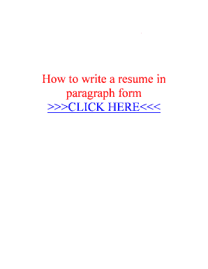 Fillable Online How to write a resume in paragraph form Fax Email Print ...