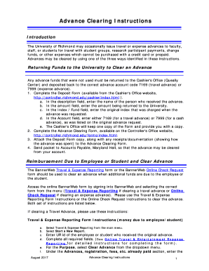 Fillable Online Advance Clearing Instructions Fax Email Print - pdfFiller