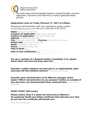 HSA Application Doc Template | pdfFiller