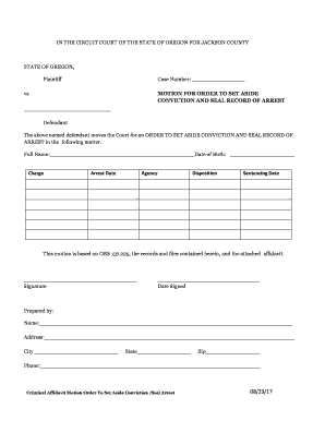 Fillable Online MOTION FOR ORDER TO SET ASIDE Fax Email Print - pdfFiller