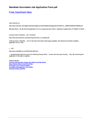 Fillable Online Namibian Govrnment Job Application Form Fax Email Print ...