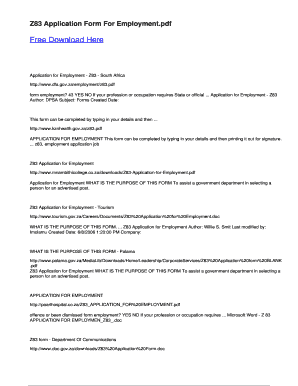 Fillable Online Z83 Application Form For Employment Fax Email Print ...