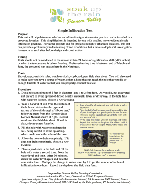 Fillable Online soakuptherain pvpc Simple Infiltration Test Fax Email ...