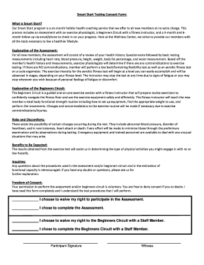 Fillable Online Smart Start Testing Consent Form: Fax Email Print ...