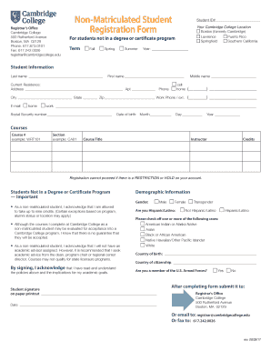 Fillable Online Non-Matriculated Student Fax Email Print - pdfFiller
