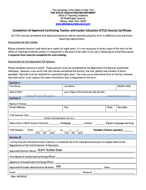 Fillable Online Completion of Approved Continuing Teacher and Leader ...