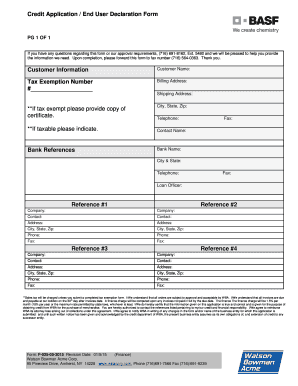 Fillable Online Credit Application / End User Declaration Form Fax Email Print - pdfFiller
