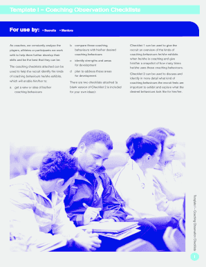 Fillable Online Template I Coaching Observation Checklists Fax Email ...