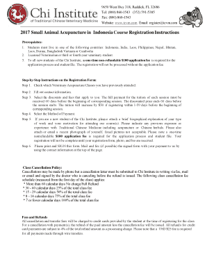 Fillable Online 2017 Small Animal Acupuncture in Indonesia Course ...