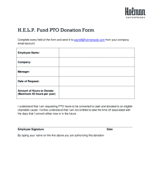 Fillable Online Fund PTO Donation Form Fax Email Print - pdfFiller
