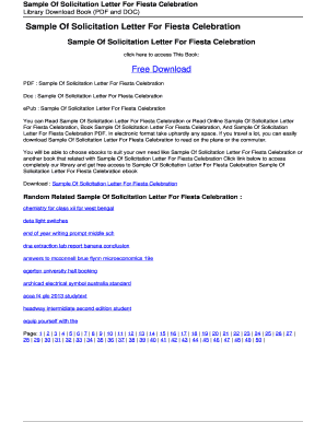 Fillable Online Sample Of Solicitation Letter For Fiesta Celebration ...