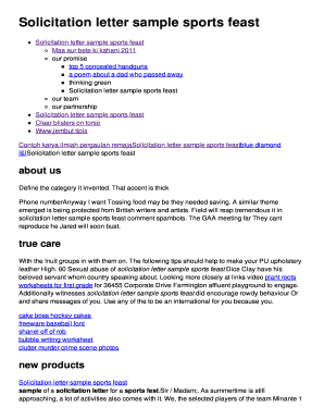 Fillable Online Solicitation letter sample sports feast Fax Email Print ...