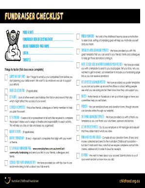 Fillable Online Fundraiser checklist Fax Email Print - pdfFiller