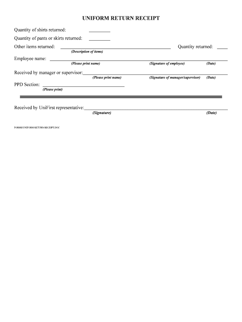 Fillable Online UNIFORM RETURN RECEIPT Fax Email Print - pdfFiller