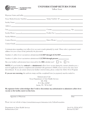 Fillable Online UNIFORM STAMP RETURN FORM Fax Email Print - pdfFiller