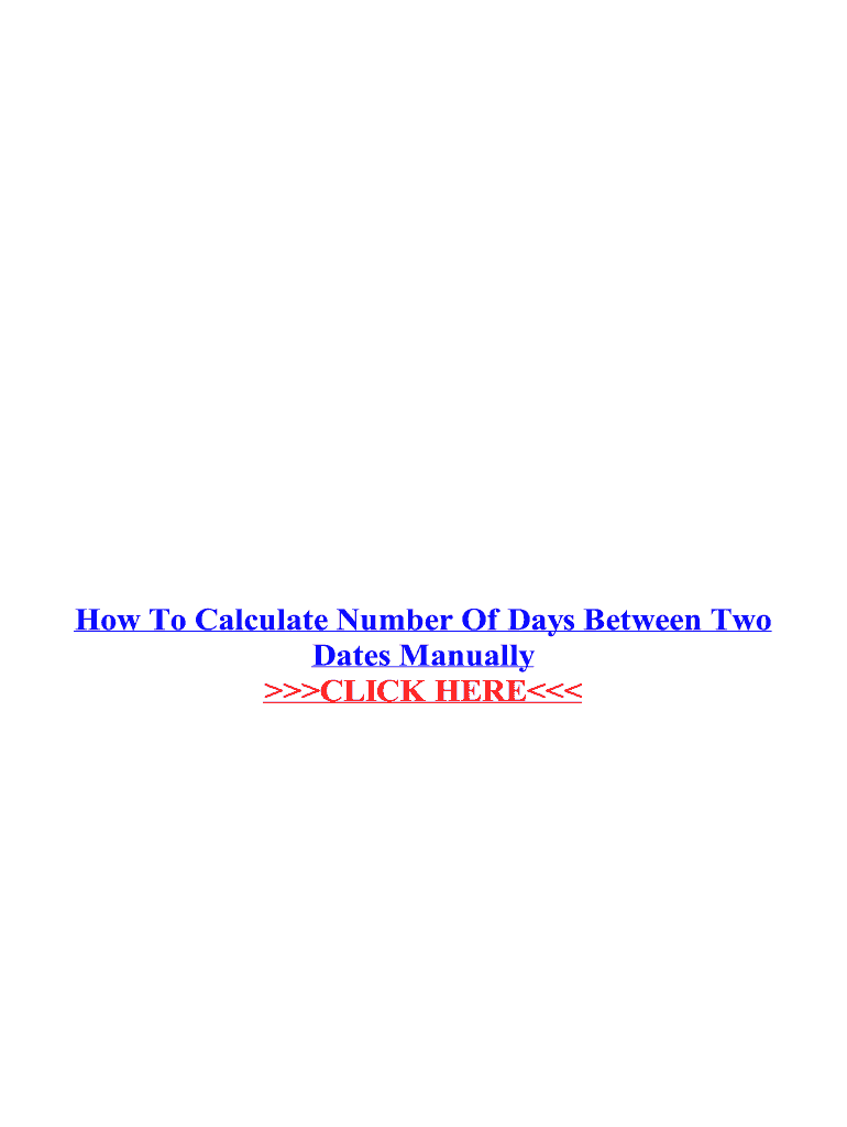 Fillable Online How To Calculate Number Of Days Between Fax Email Print ...