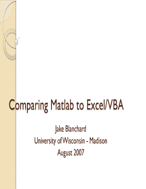 Fillable Online Comparing Matlab to Excel/VBA Fax Email Print - pdfFiller
