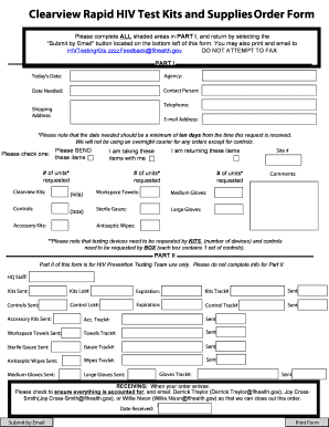 Fillable Online Clearview Rapid HIV Test Kits and Supplies Order Form ...