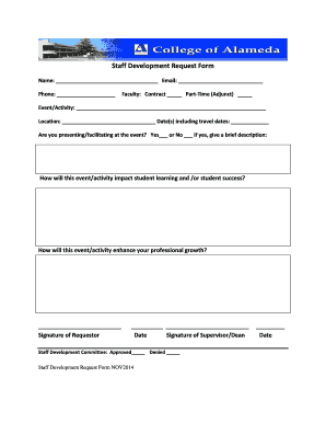 Fillable Online Staff Development Request Form Fax Email Print - pdfFiller