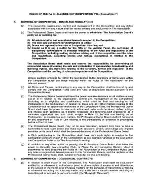 Fillable Online CONTROL OF COMPETITION RULES AND REGULATIONS Fax Email ...