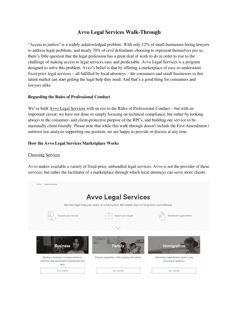 Fillable Online Avvo Legal Services Walk-Through Fax Email Print ...
