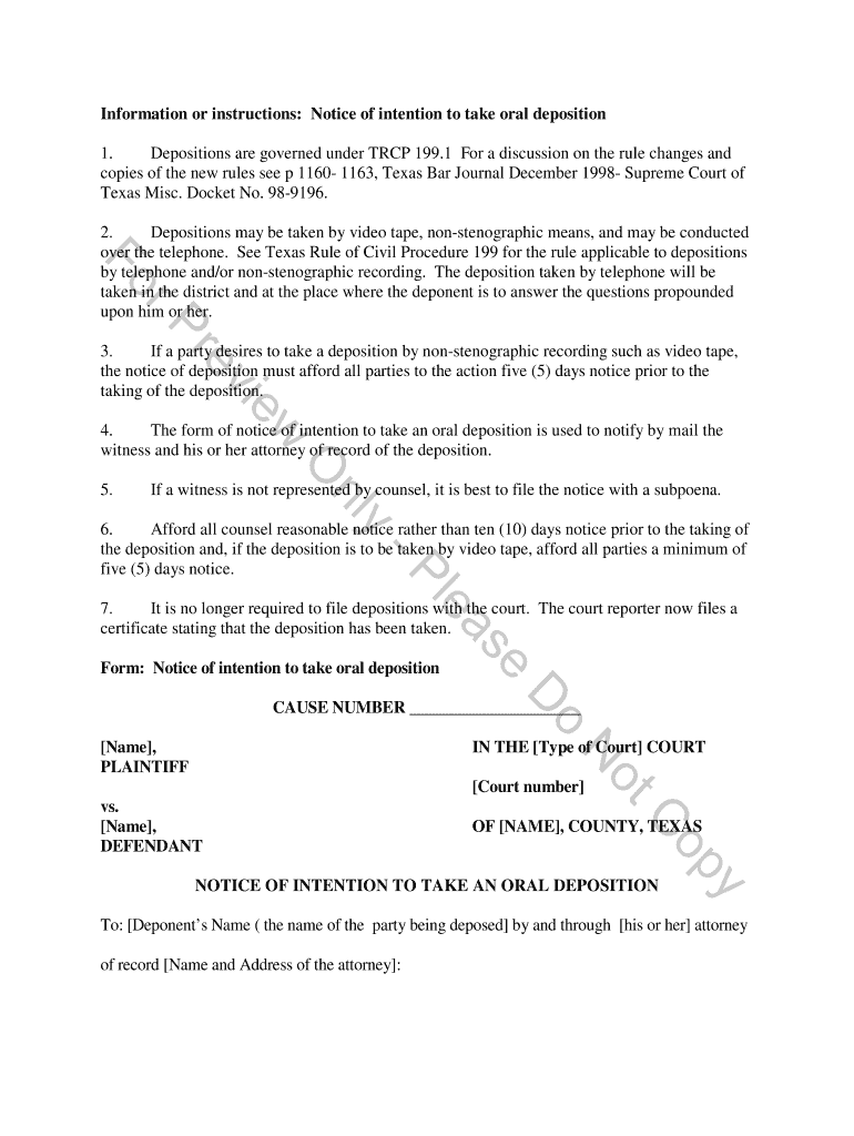 Fillable Online Information or instructions: Notice of intention to ...