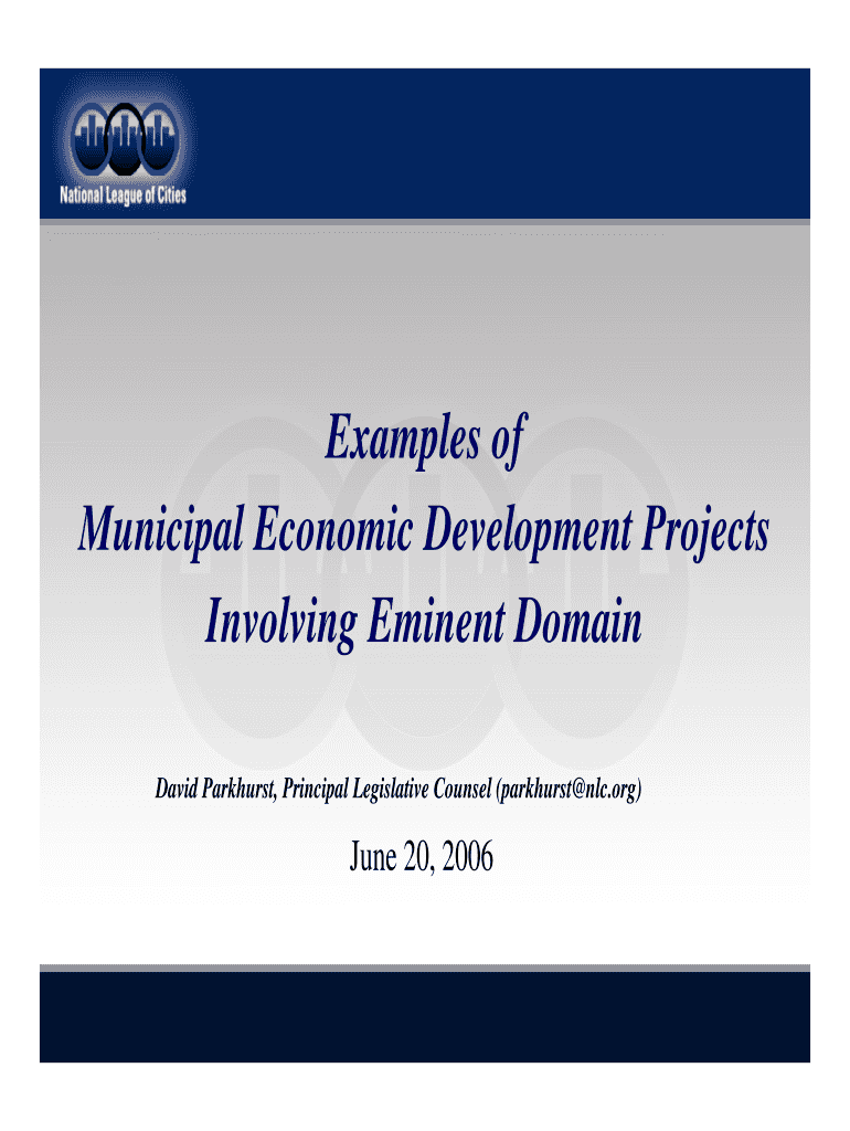 Fillable Online Municipal Economic Development Projects Fax Email Print ...