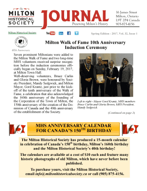 Fillable Online Milton Walk of Fame 10th Anniversary Fax Email Print ...