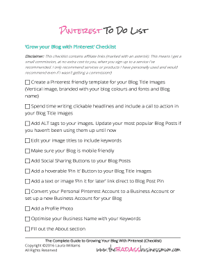 Fillable Online Pinterest To Do List Fax Email Print - pdfFiller