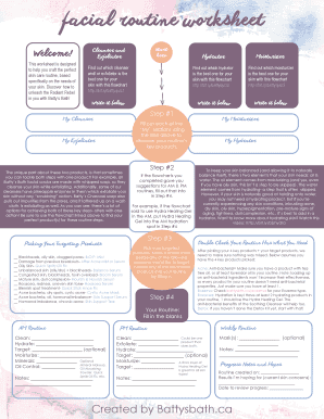 Fillable Online facial routine worksheet Fax Email Print - pdfFiller