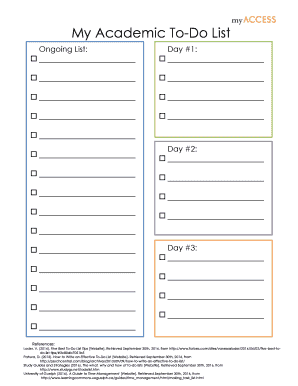 Fillable Online My Academic To-Do List Fax Email Print - pdfFiller