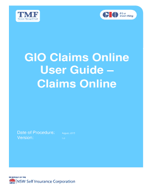 Fillable Online GIO Claims Online Fax Email Print - pdfFiller