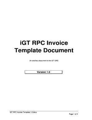 Fillable Online iGT RPC Invoice Template 1 Fax Email Print - pdfFiller