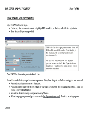Fillable Online SAP SETUP AND NAVIGATION Fax Email Print - pdfFiller