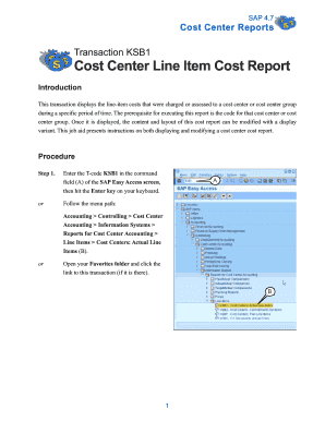 Fillable Online Cost Center Reports Fax Email Print - pdfFiller
