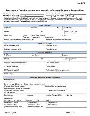 Fillable Online Prescription Drug Authorization Form Fax Email Print ...