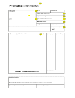 Fillable Online Proforma Invoice Proformafaktura Fax Email Print ...