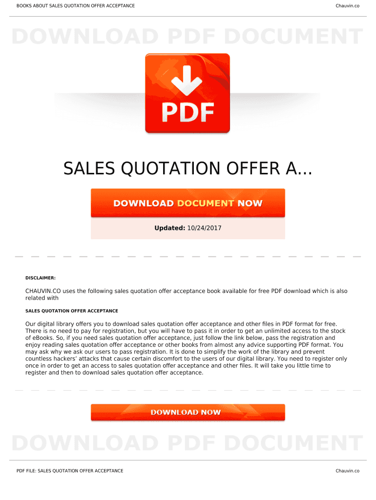 Fillable Online BOOKS ABOUT SALES QUOTATION OFFER ACCEPTANCE Fax Email ...