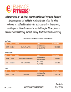 Fillable Online Enhance Fitness (EF) is a fitness program geard toward ...