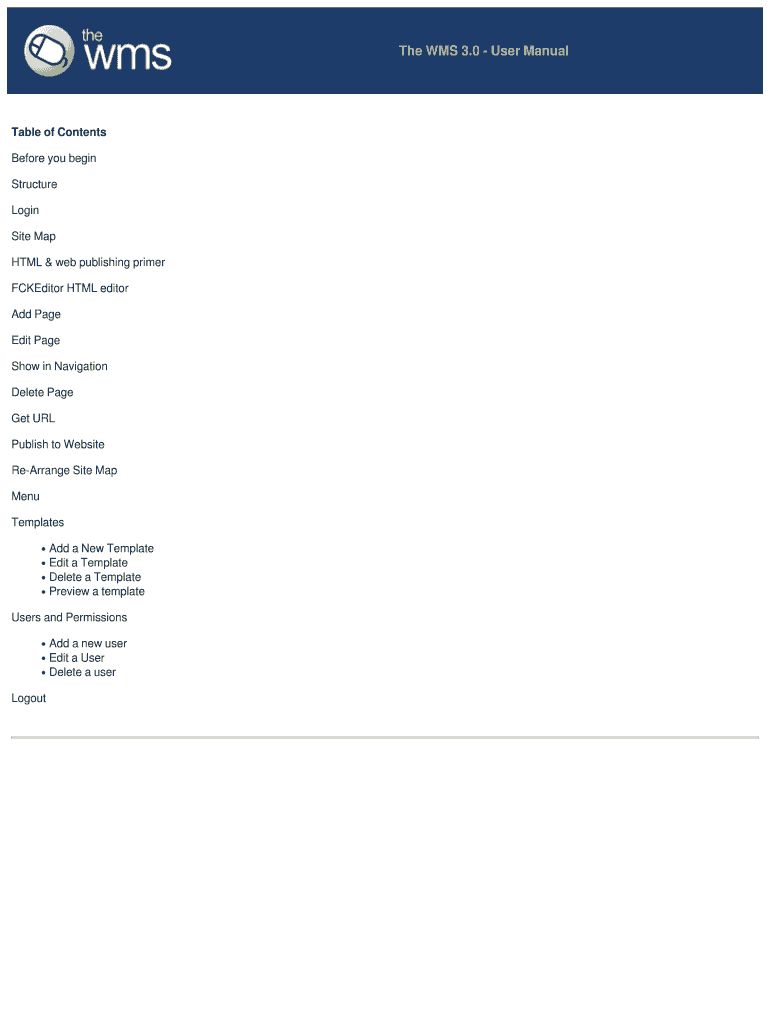 Fillable Online The WMS 3 Fax Email Print - pdfFiller